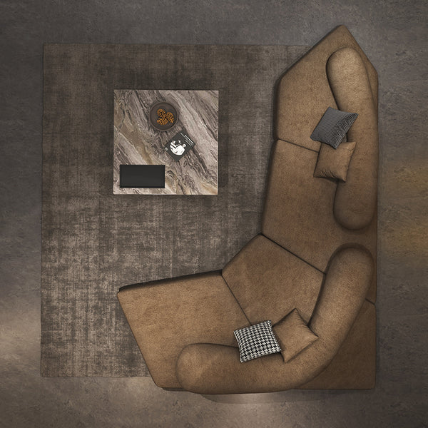 Rock sofa living room sofa Italian minimalist fabric villa module doub ...